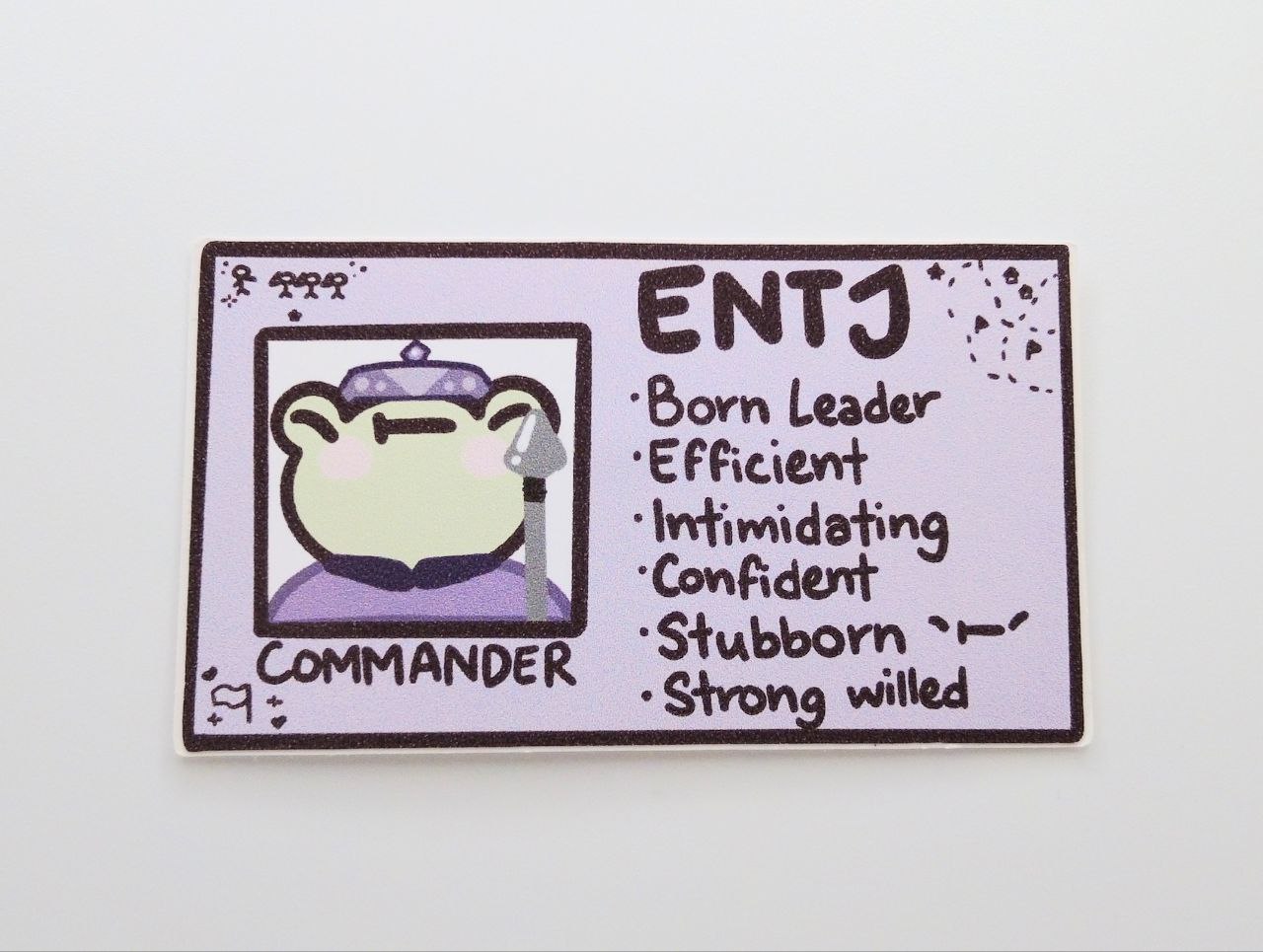 ENTJ MBTI Card Vinyl Sticker – Craft with Stars